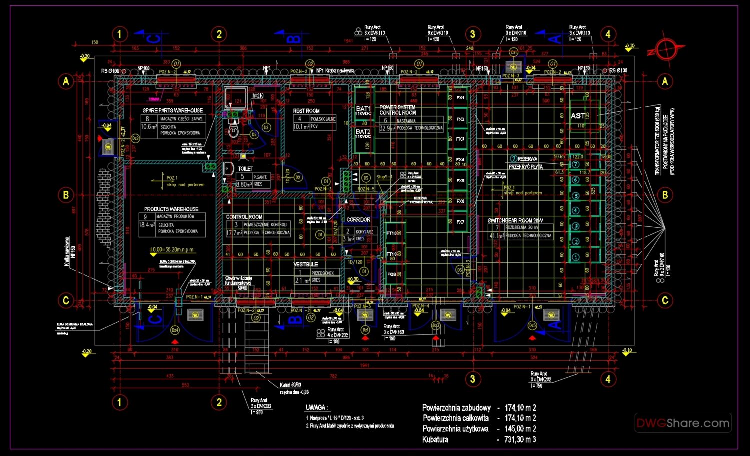 4.High Voltage Substation Building Architecture Design CAD