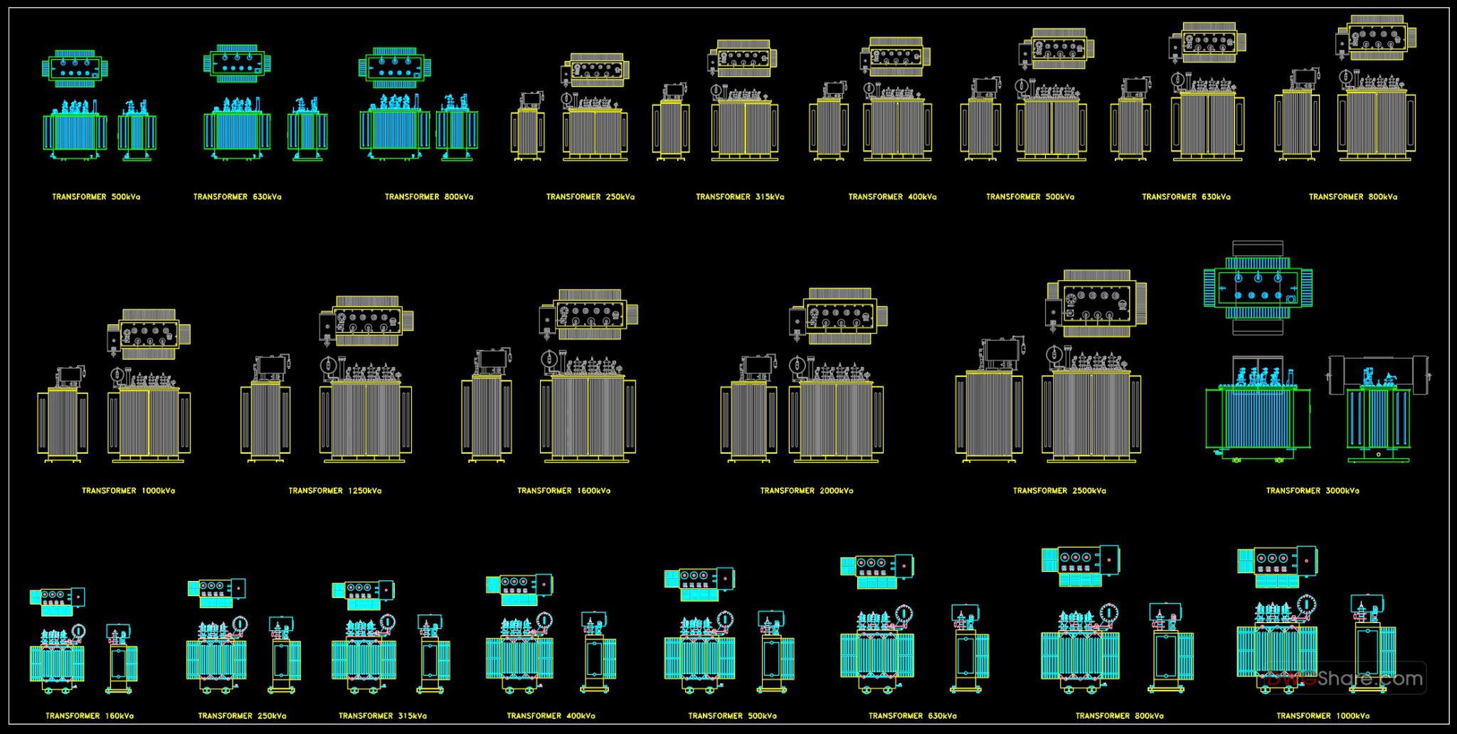 40.Transformer AutoCAD Blocks