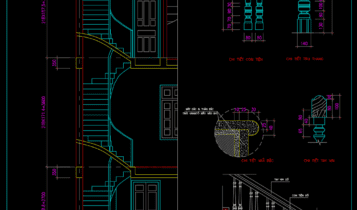 14.Classic Stair, Railing AutoCAD Blocks free download