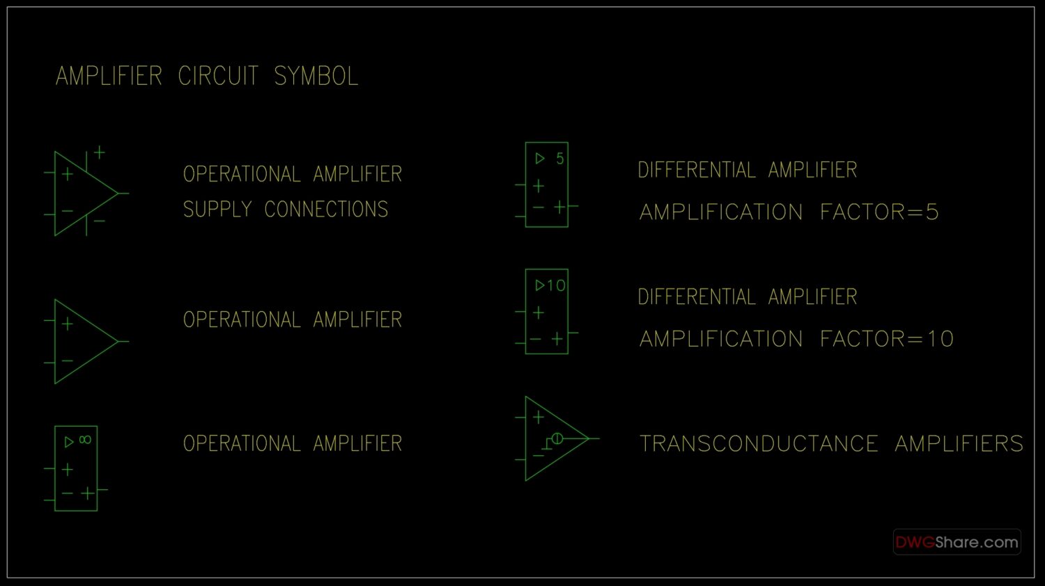 43.Amplifier Circuit Symbol AutoCAD Blocks
