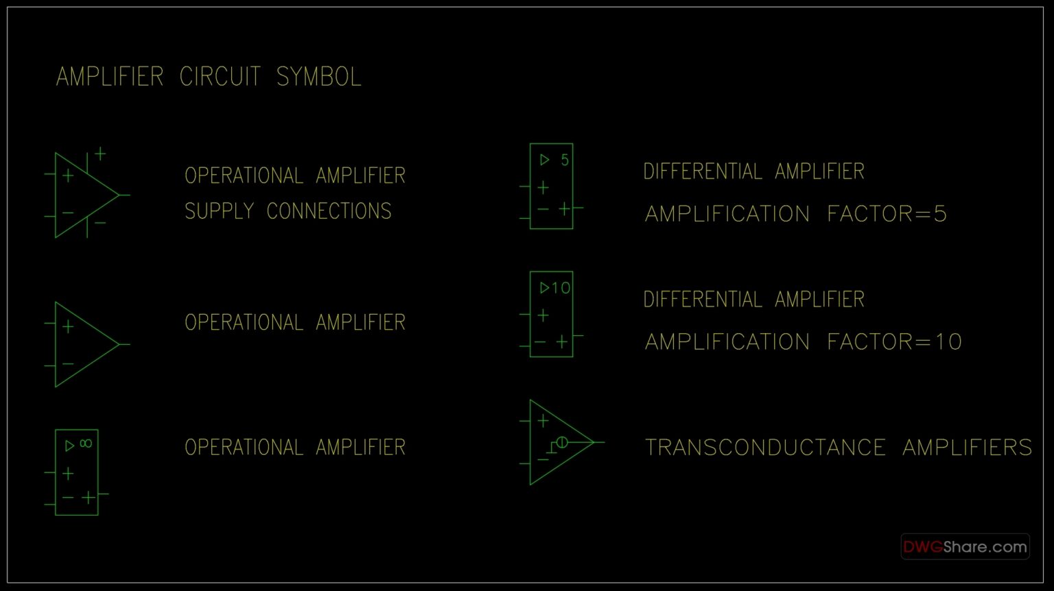43.Amplifier Circuit Symbol AutoCAD Blocks
