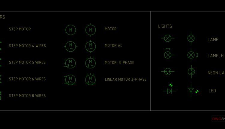 45.Motor symbol, light symbol AutoCAD Blocks - Free Cad Blocks ...