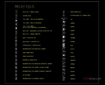 53.Electrical Symbols Relay And Coils AutoCAD Blocks