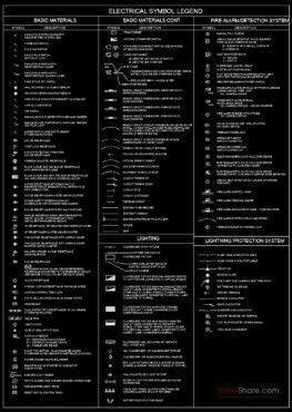 55.Electrical symbol legend AutoCAD Blocks