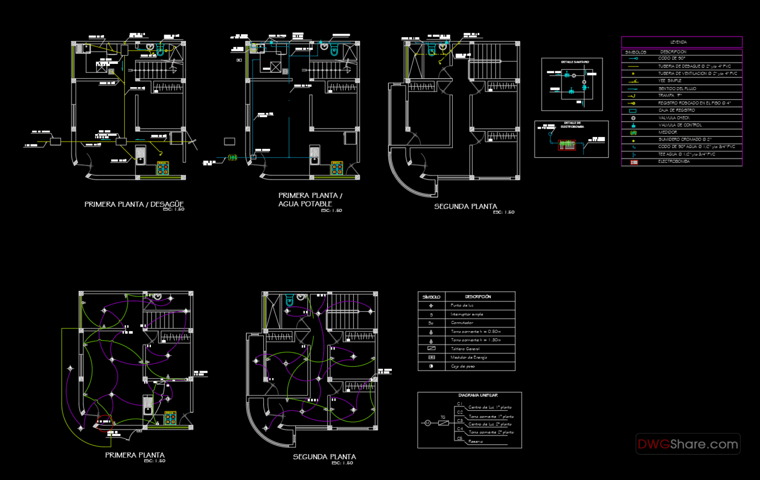 64.House Plan Design AutoCAD File Free download