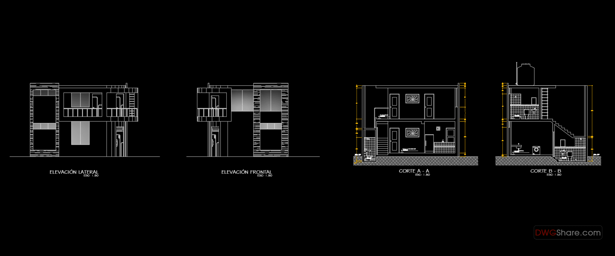64.House Plan Design AutoCAD File Free download