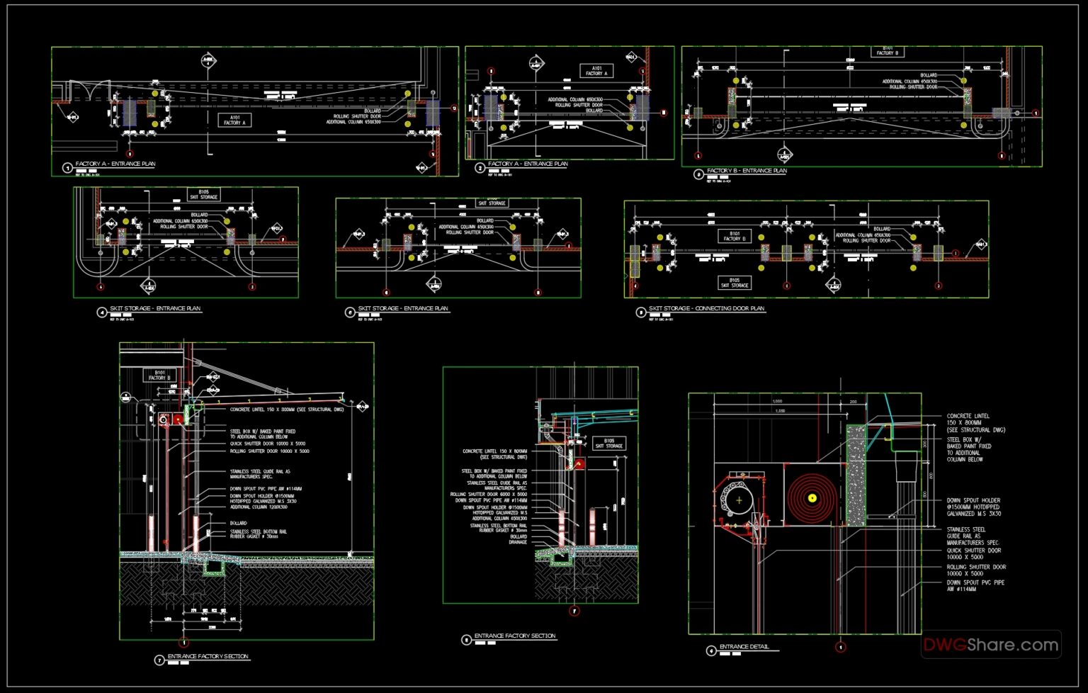 7.Typical Factory Entrance Detail CAD