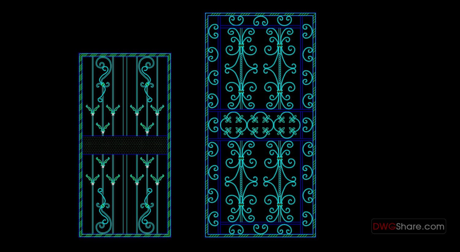 77.Gate design AutoCAD blocks free download