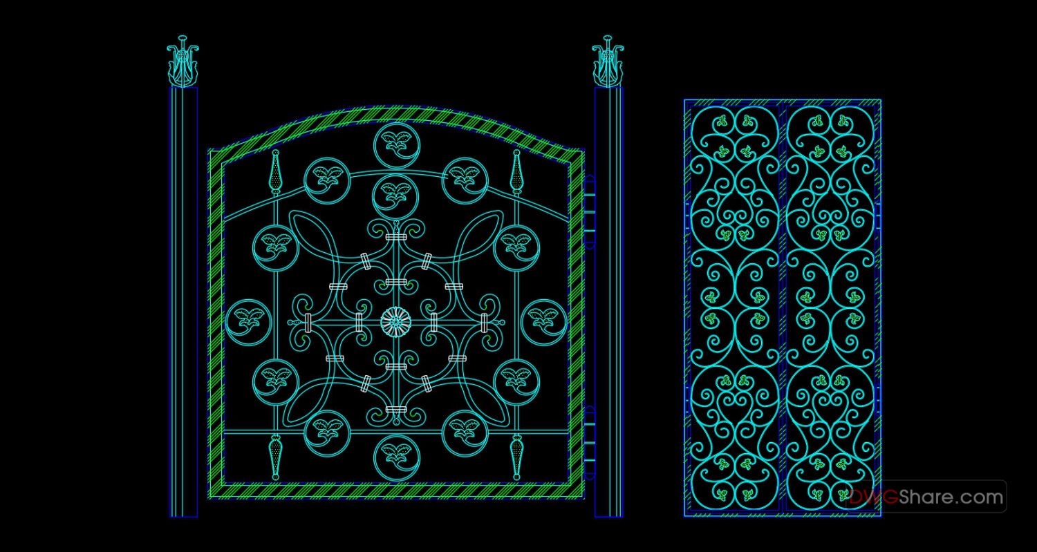 78.Gate design AutoCAD blocks free download