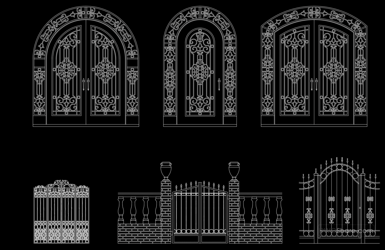 80.Gate design AutoCAD blocks free download
