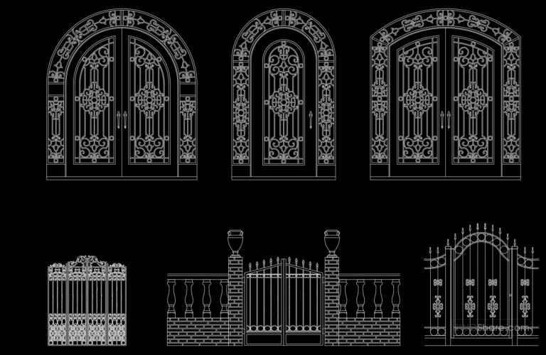 80.Gate design AutoCAD blocks free download