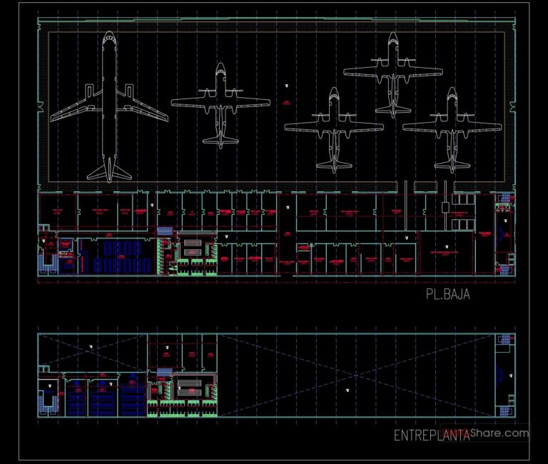 Aircraft Maintenance Hangar Plan Autocad DWG File