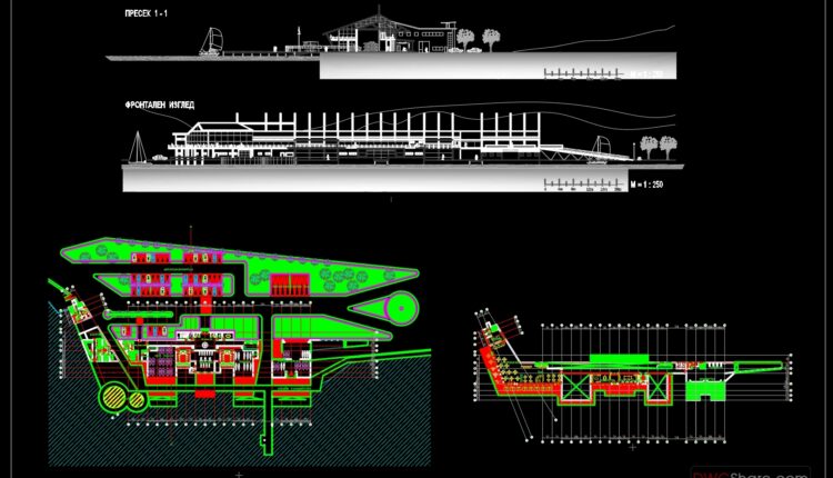 Boat Club Layout Plan and Elevation AutoCAD File Free Download - Free ...