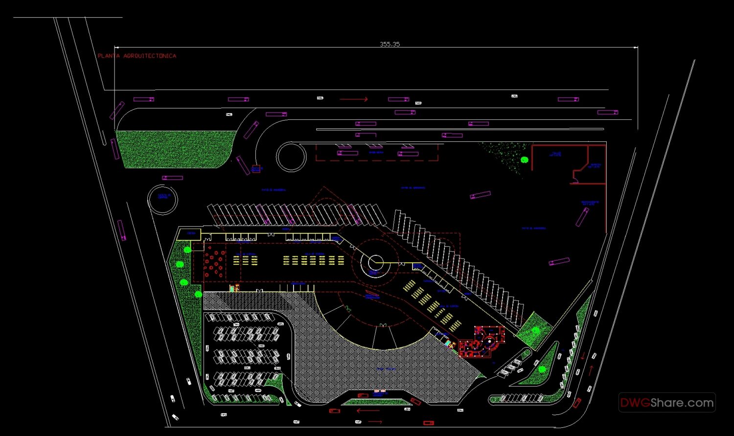 Bus Station Layout Plan AutoCAD File DWG