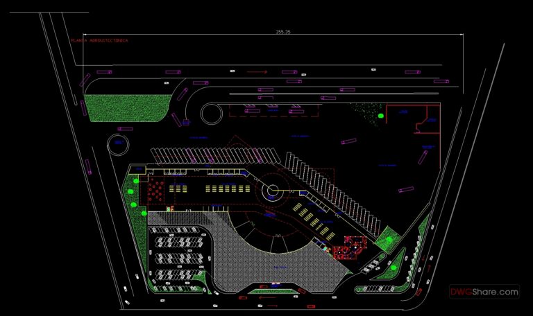 Bus Station Layout Plan AutoCAD File DWG