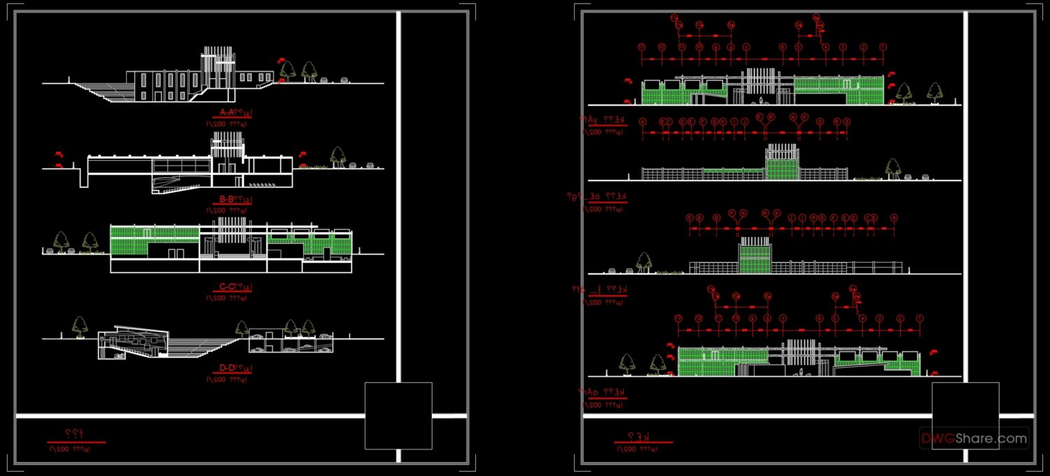 Cinema Plans Elevations and Sections Details AutoCAD File DWG