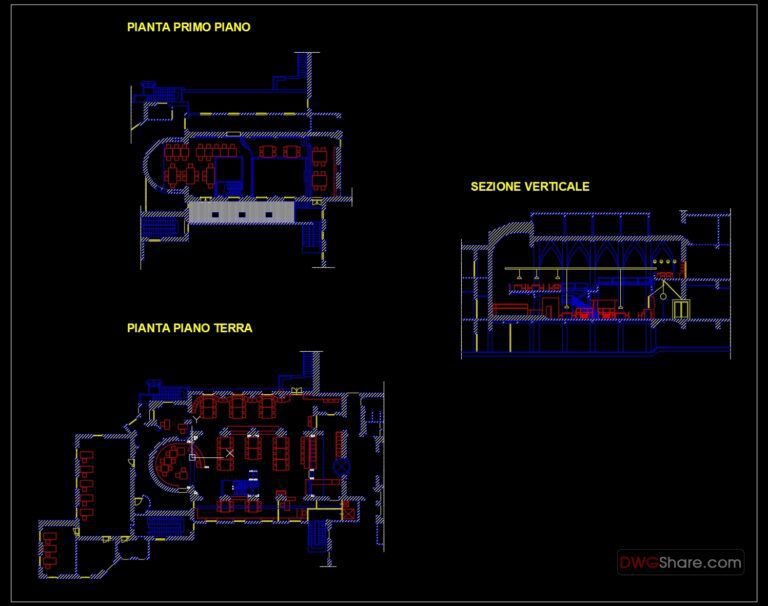 Classical Library CAD Plan AutoCAD File Free Download