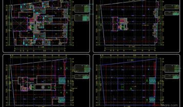 22.A set of trees and shrubs color top view AutoCAD blocks