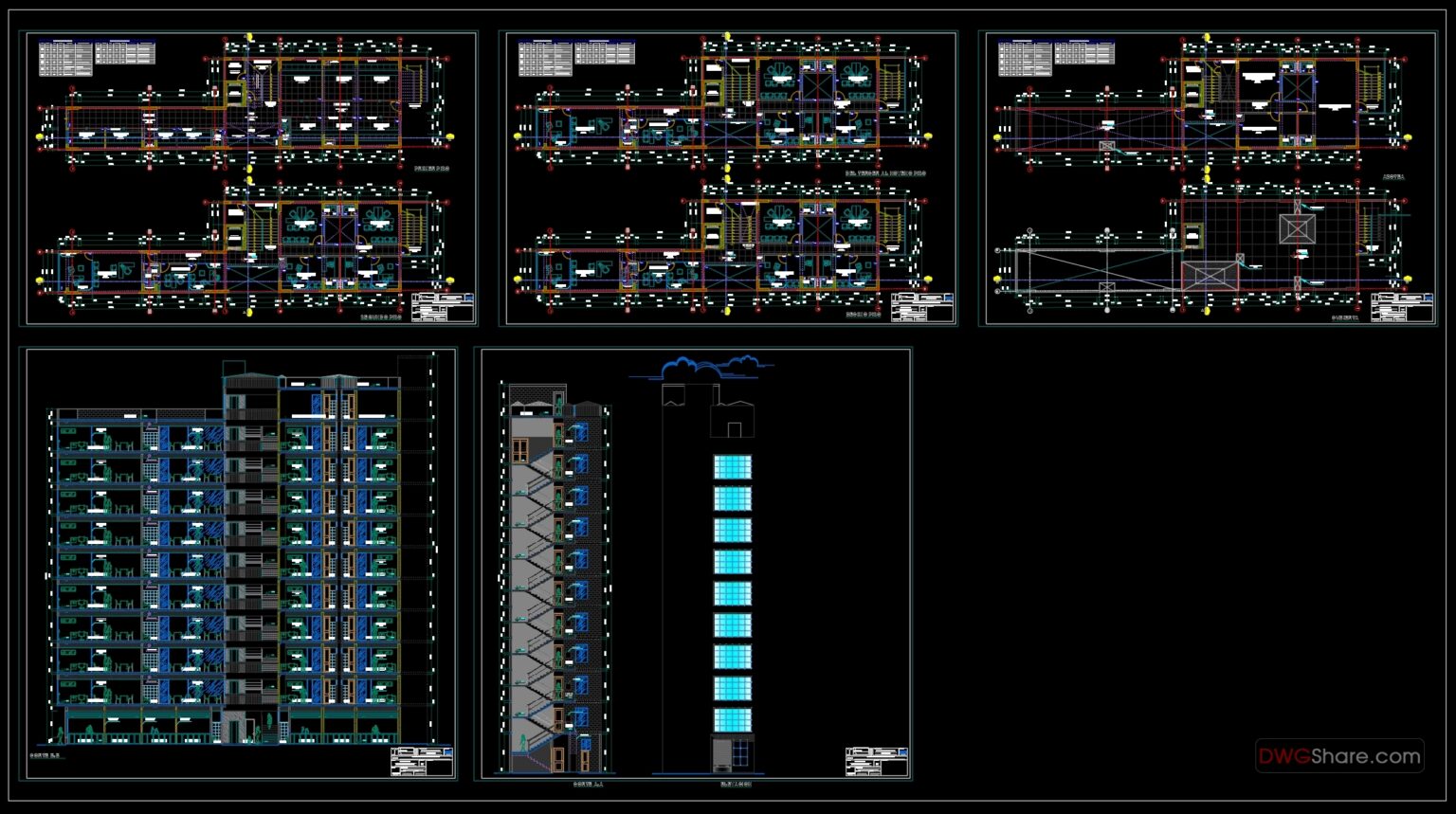 Corporate Office Building Architecture Plan and Elevation Details ...