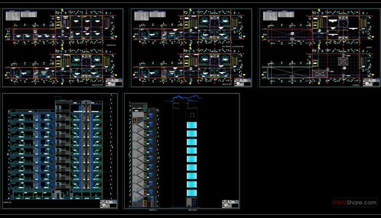 Corporate Office Building Architecture Plan and Elevation Details ...