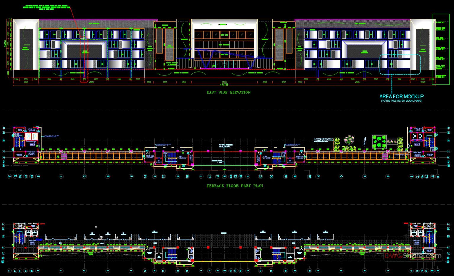 Daily Market Plans and Elevations AutoCAD File DWG