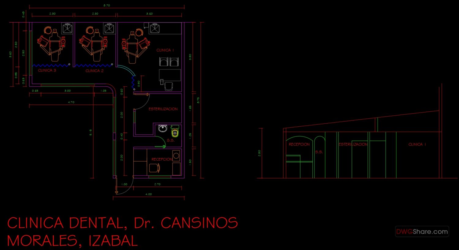 Dental Clinic Design AutoCAD File DWG