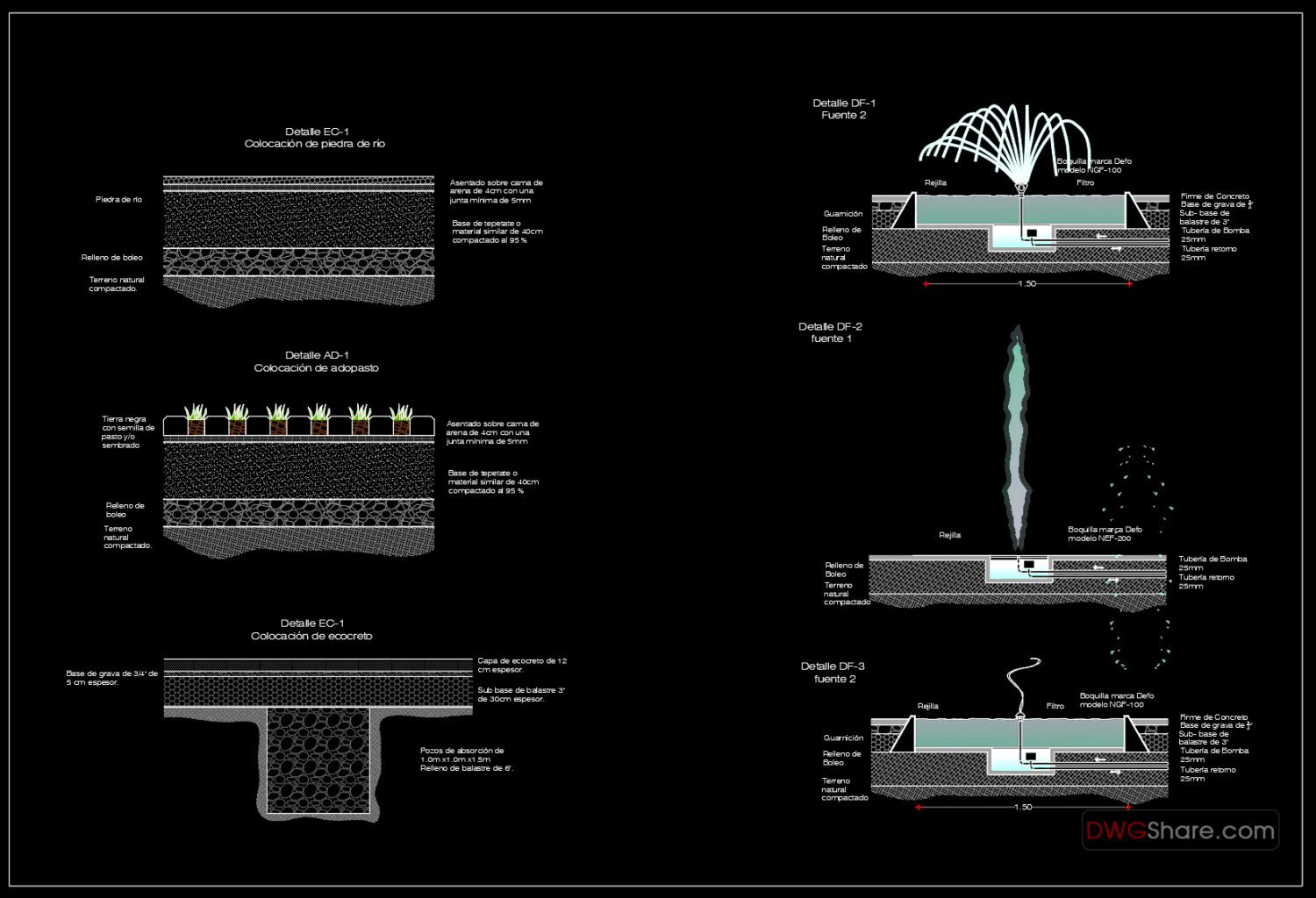Fountain Installation AutoCAD File Free Download