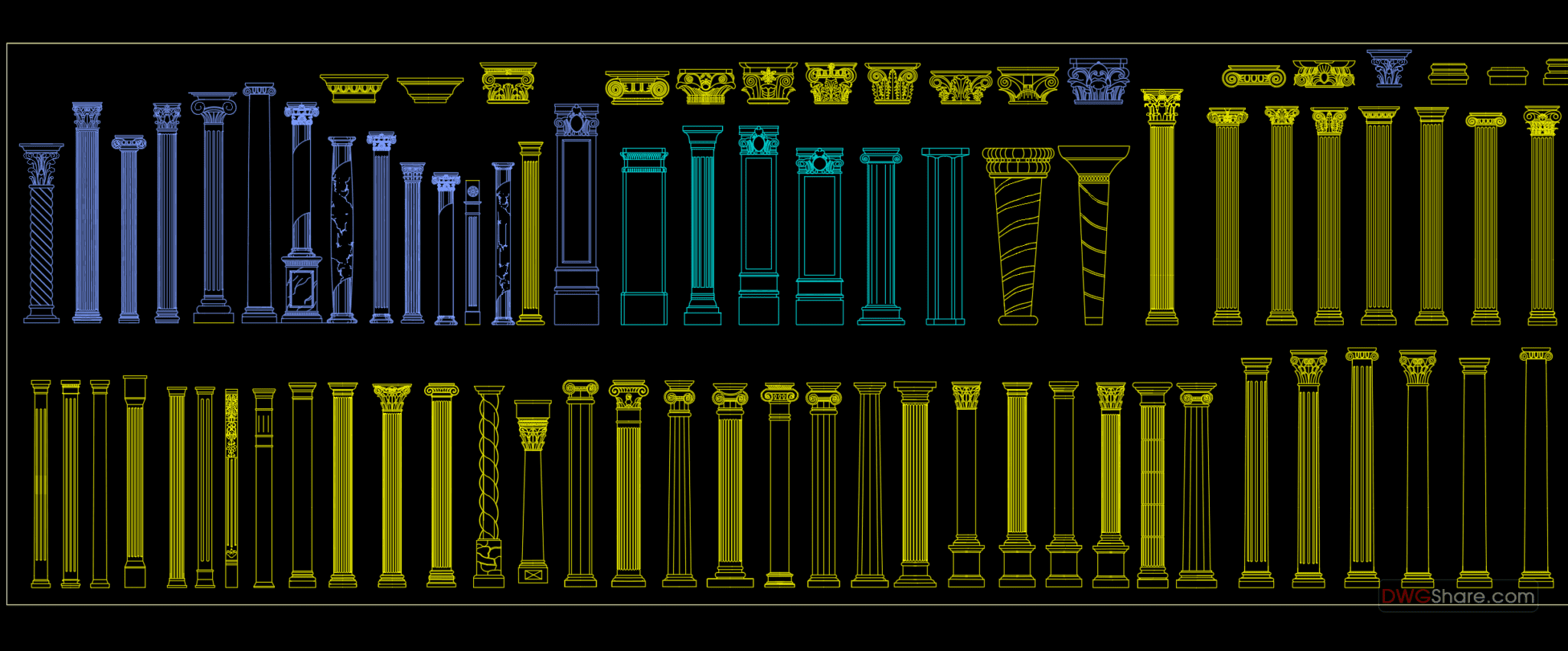 102.Neoclassical Style Decor CAD Design Elements