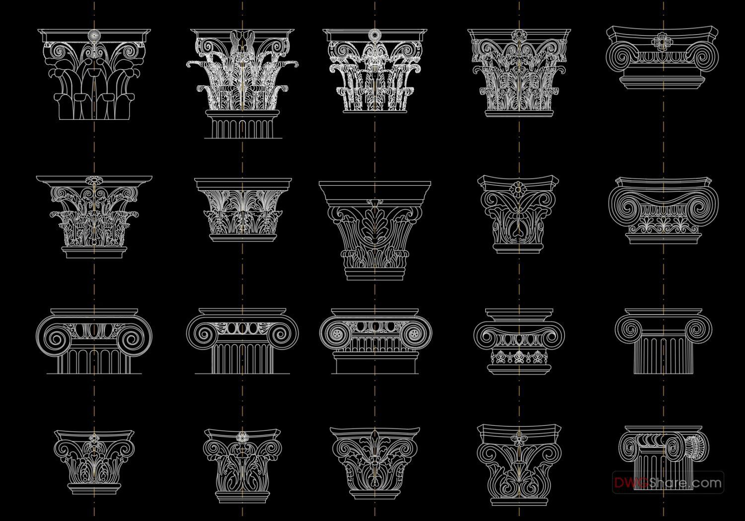 103.Neoclassical Style Decor CAD Design Elements