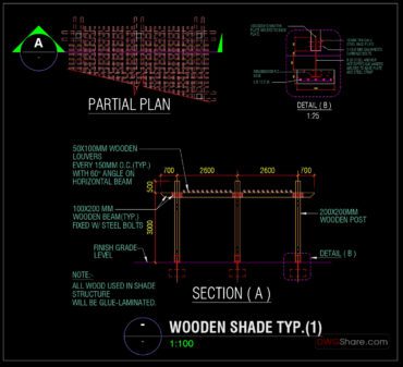 11.Typical Wooden Shade Details CAD