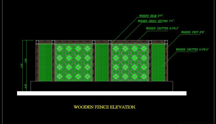 12.Wooden Fence Elevation CAD - Free Cad Blocks, download DWG models ...