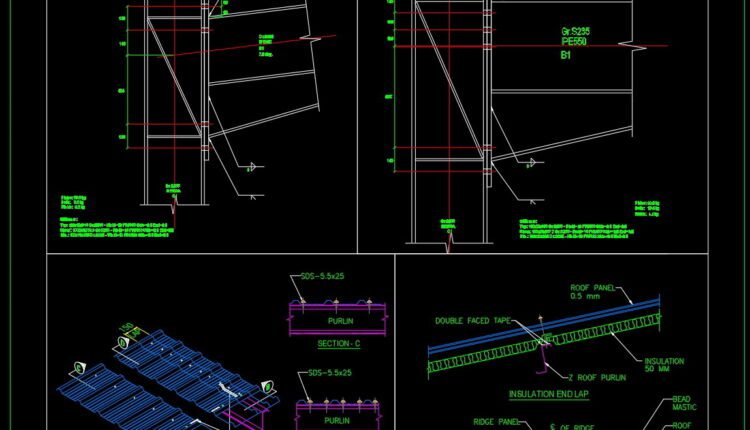 15.Steel Connection And Sheeting Details CAD - Free Cad Blocks ...