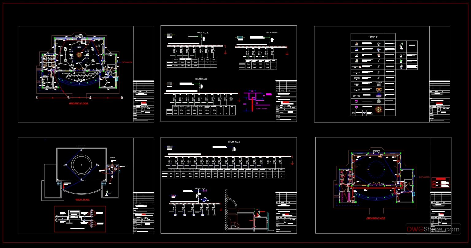 18.Mosque Electrical Lighting Plans Cad