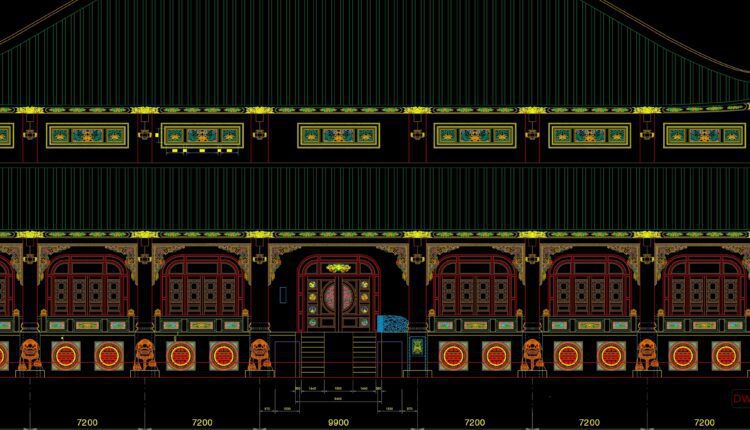 2.Facades of Traditional asian house free AutoCAD drawings (1) - Free ...