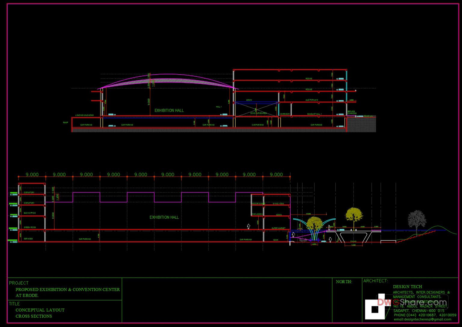 22.Cad File of Factory Access Roads For Free Download