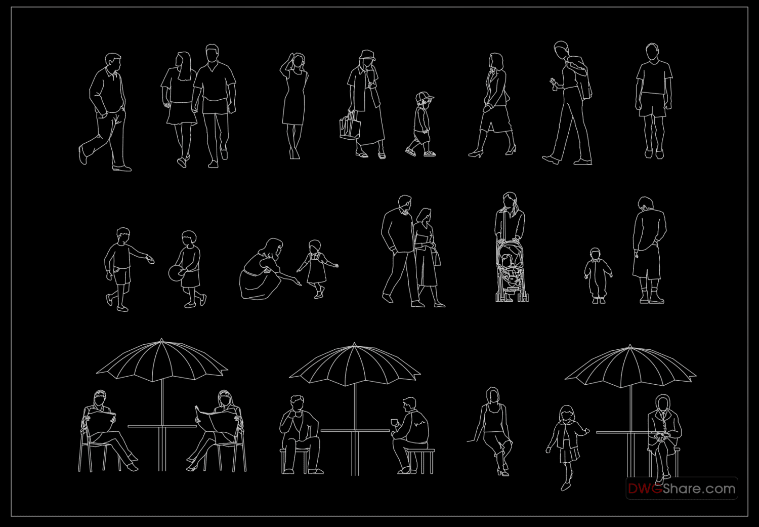 24.Family Activities CAD Blocks