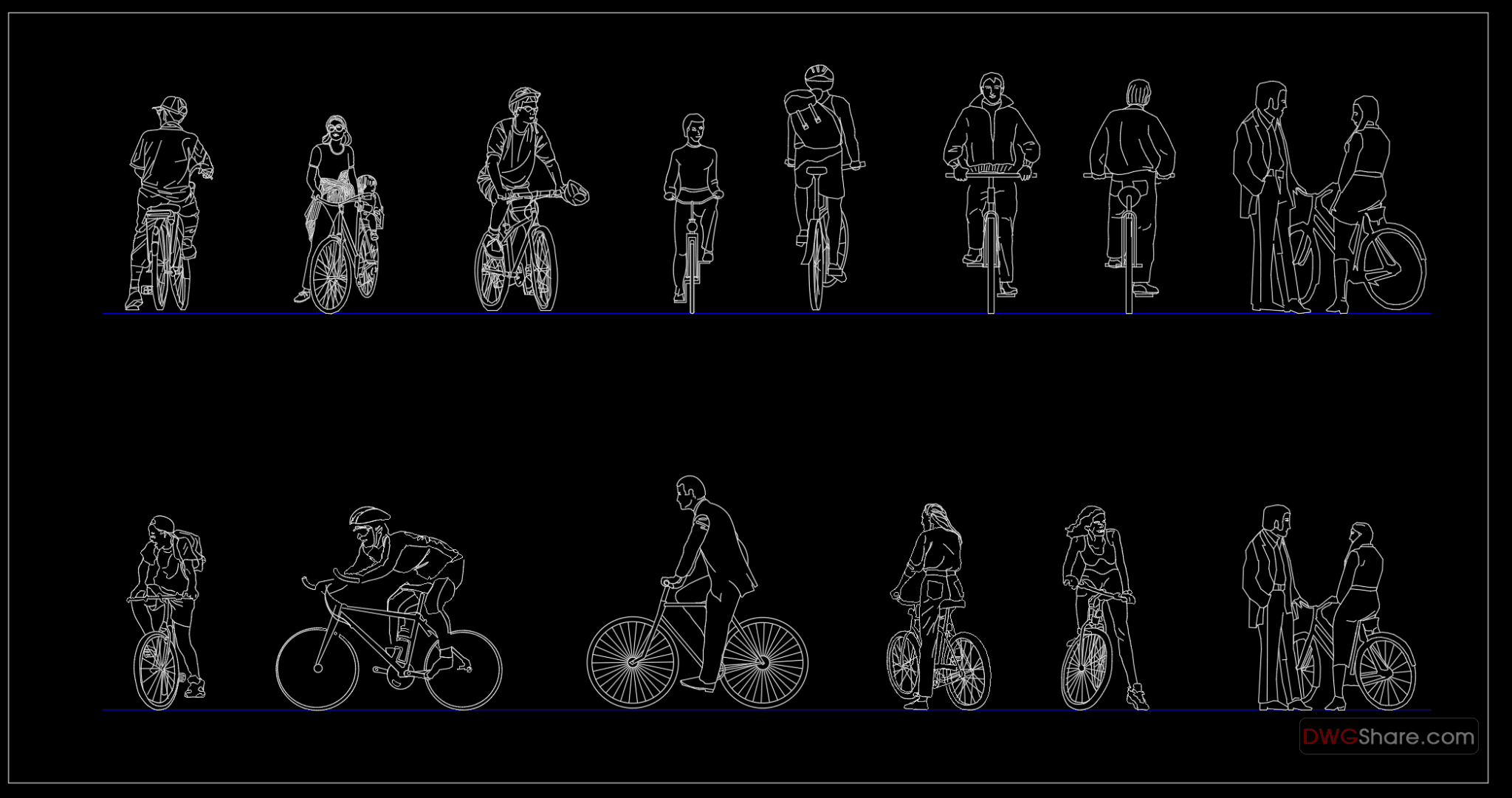 25.Cyclists CAD Blocks