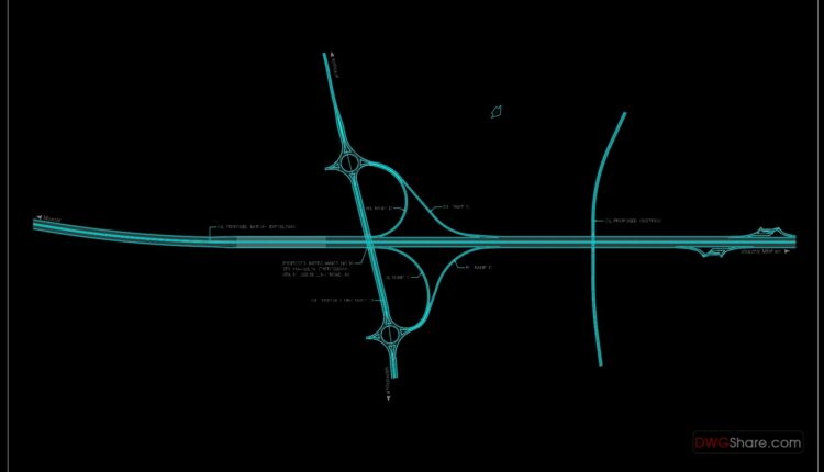 26.Highway Roundabout Interchange Autocad File DWG - Free Cad Blocks ...