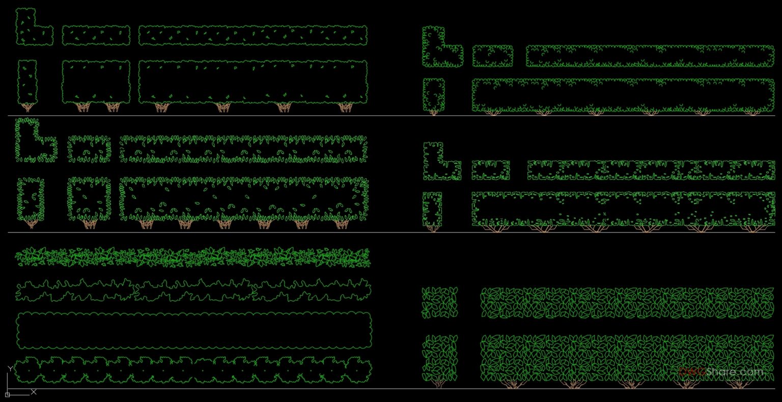 29.Bushes CAD Blocks