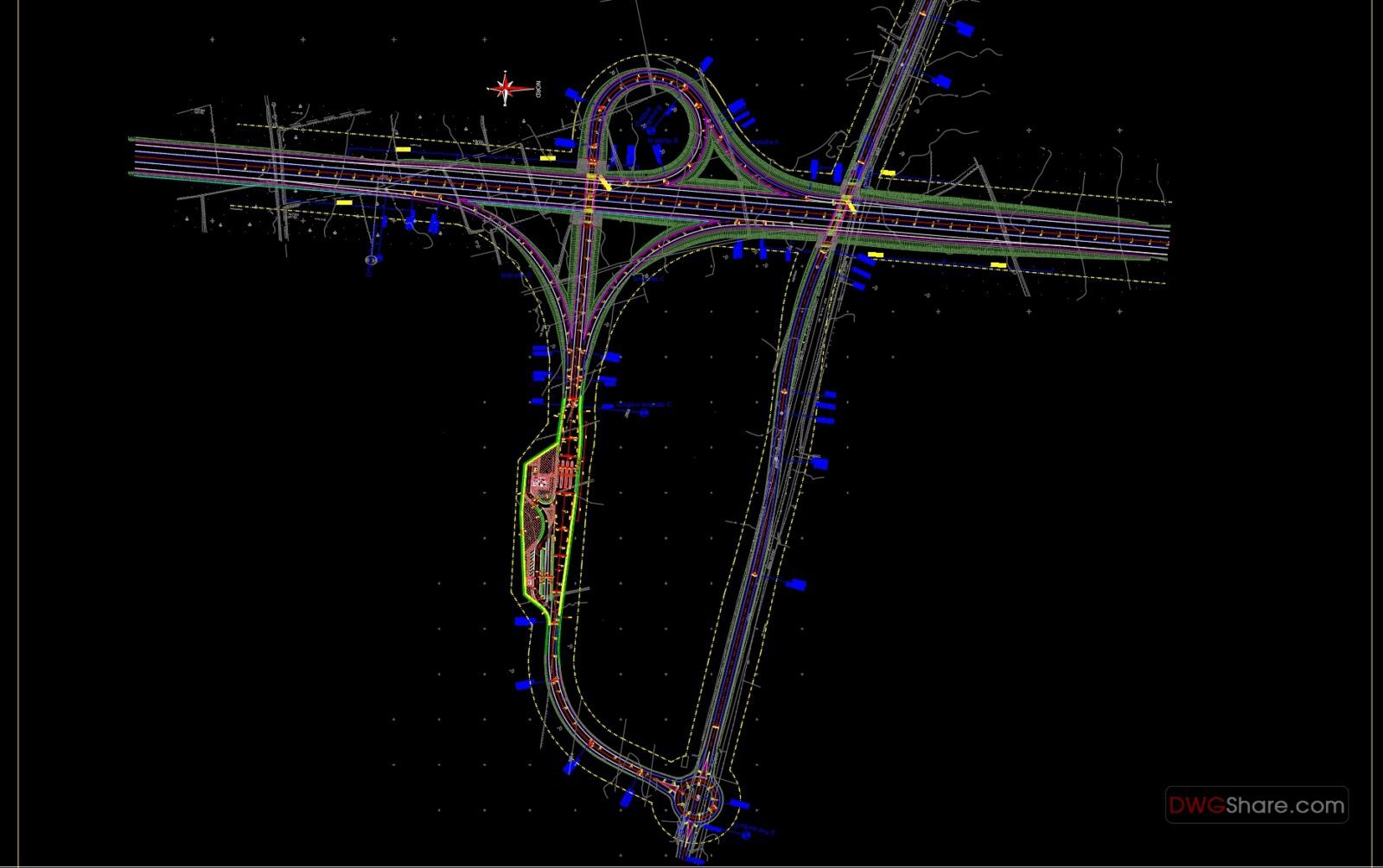 29.Highway Trumpet Interchange Layout Plan Autocad File DWG - Free Cad ...