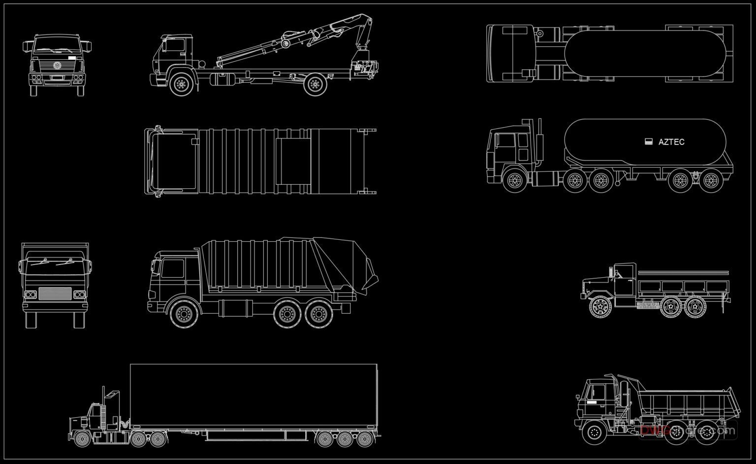 Free autocad block Trucks CAD Blocks