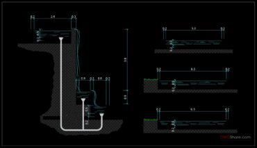29.Waterfall System Details Autocad Drawing Free Download