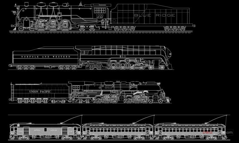 30.Trains CAD Blocks