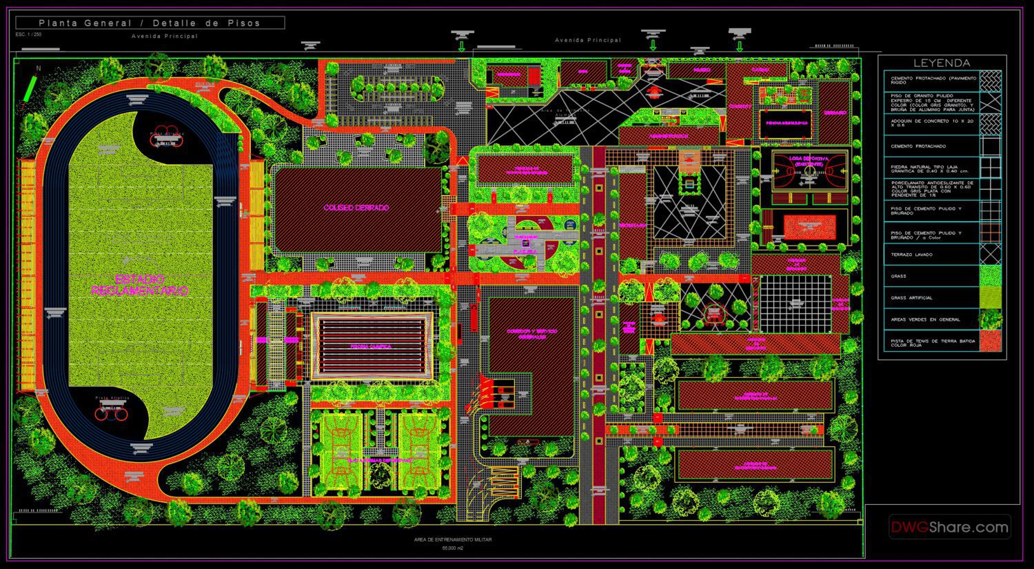 32.Complex Sport General Layout Plan CAD