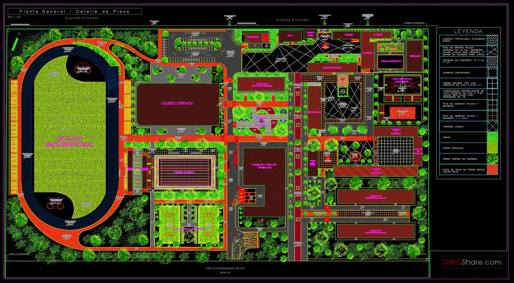 32.Complex Sport General Layout Plan CAD