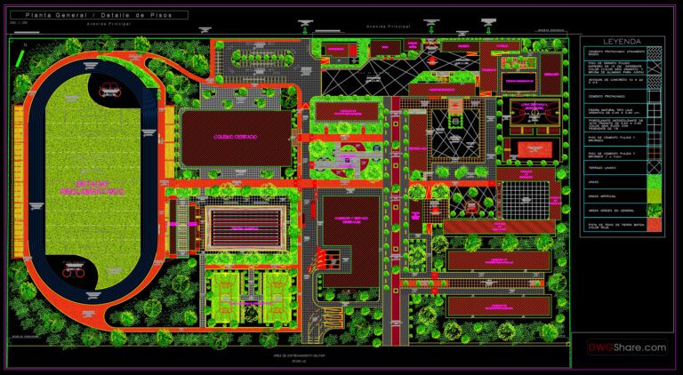 32.Complex Sport General Layout Plan CAD