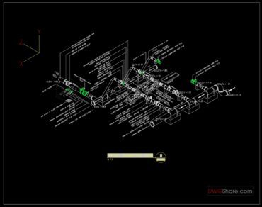 33.Piping Isometric 3D View Autocad Drawing DWG