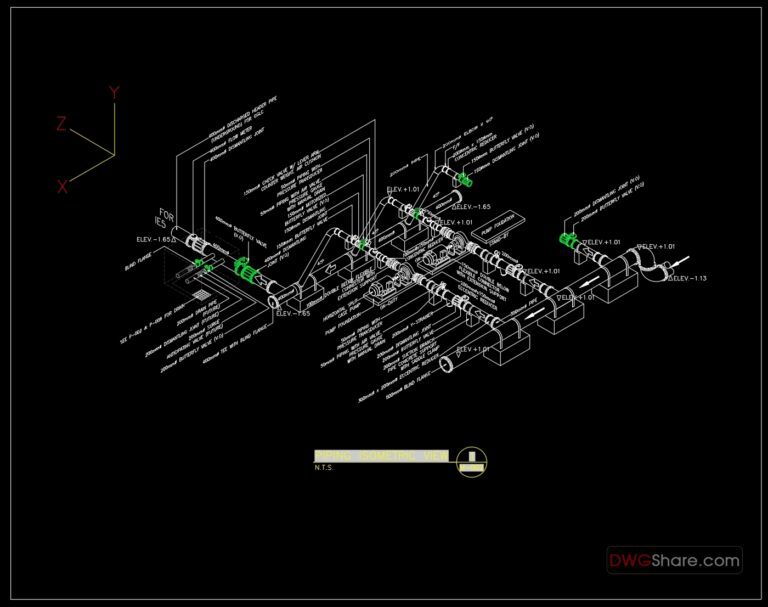 33.Piping Isometric 3D View Autocad Drawing DWG