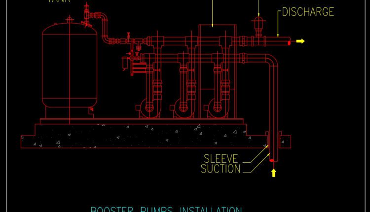 34.Booster Pumps Installation Details Autocad Drawing DWG - Free Cad ...