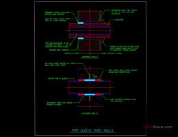 35.Pipe Sleeve Thru Walls Details Autocad Drawing DWG